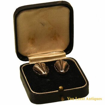 silver plated ear tubes, Art nouveau design.