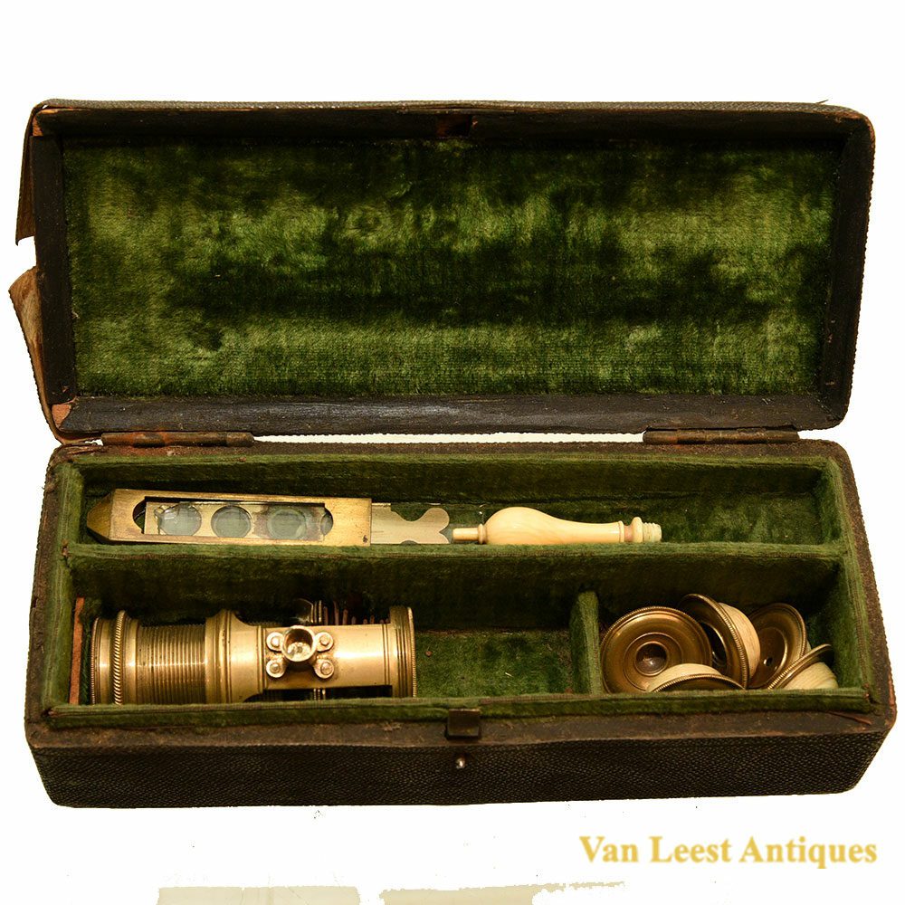 Screw barrel microscope - Van Leest Antiques