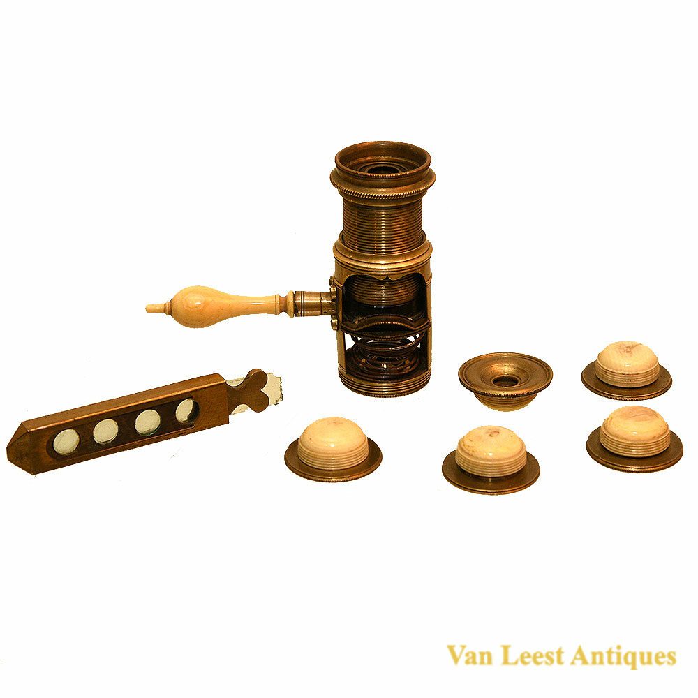 Screw barrel microscope - Van Leest Antiques